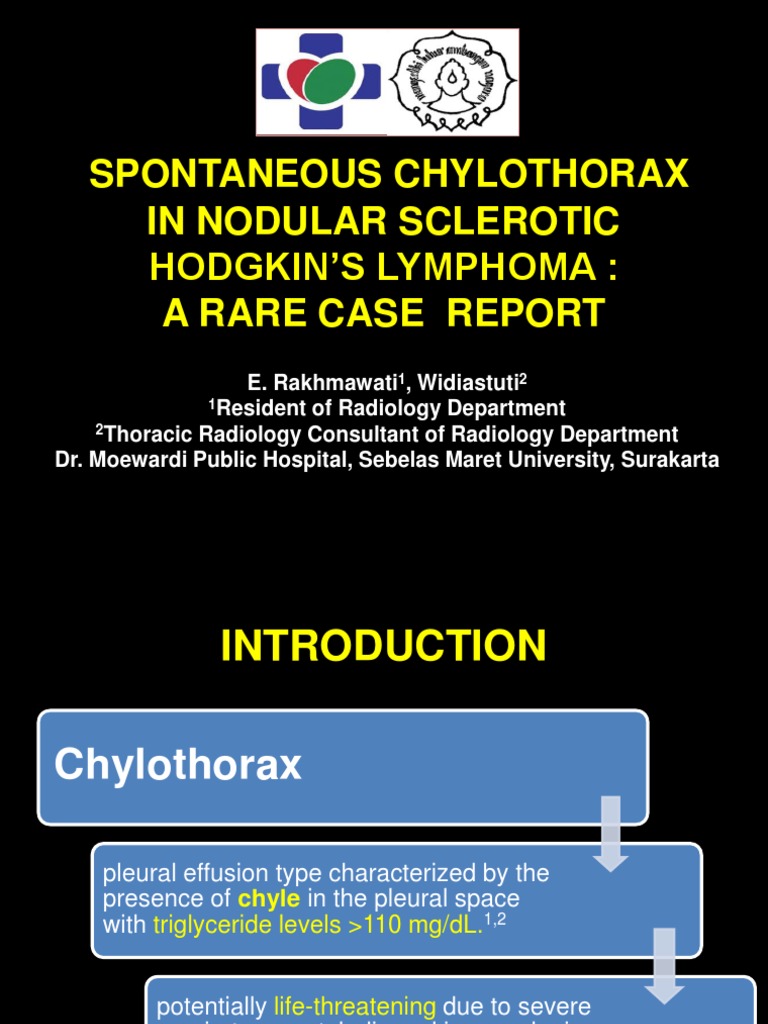 Rare Spontaneous Chylothorax Case in Hodgkin's Lymphoma | PDF ...
