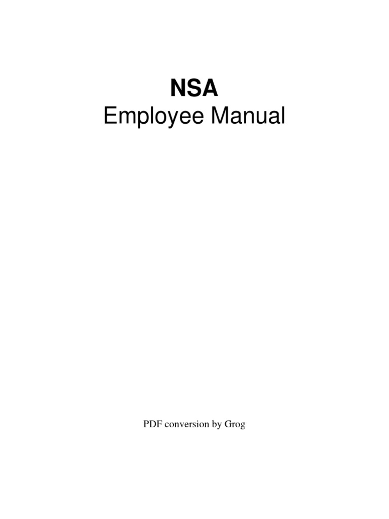 NSA Employee Manual PDF | PDF