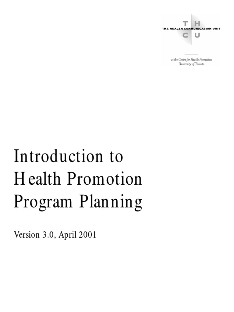 Health Promotion Program Planning Guide | PDF | Evaluation | Behavior