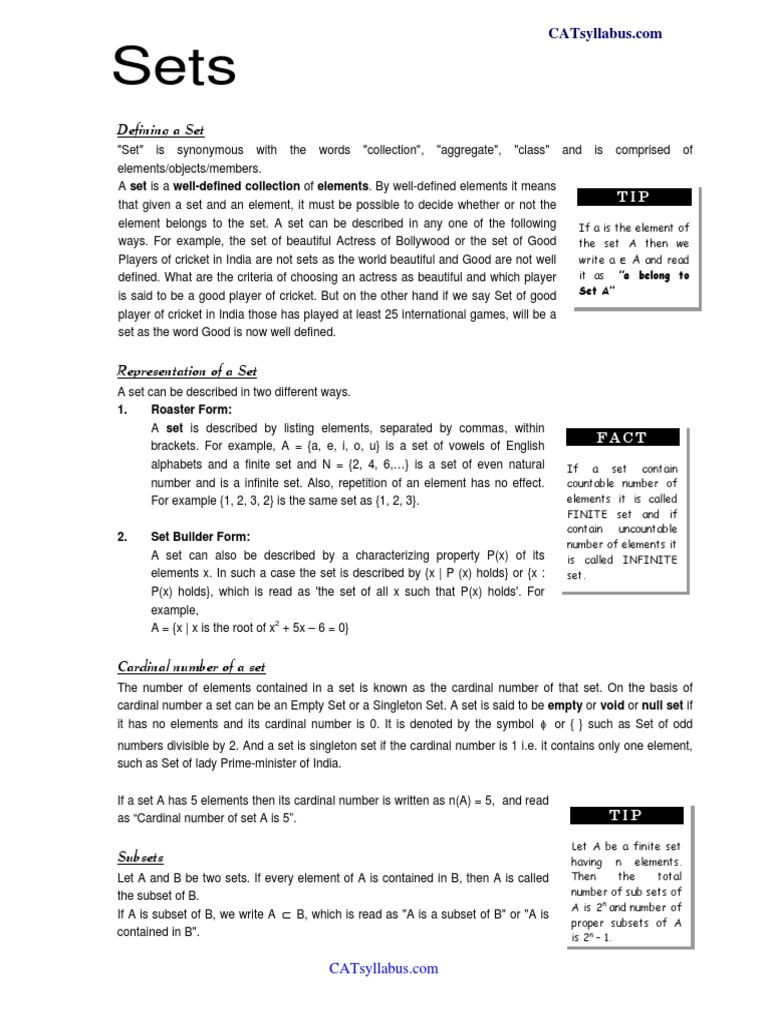 26 Sets PDF | PDF | Set (Mathematics) | Integer