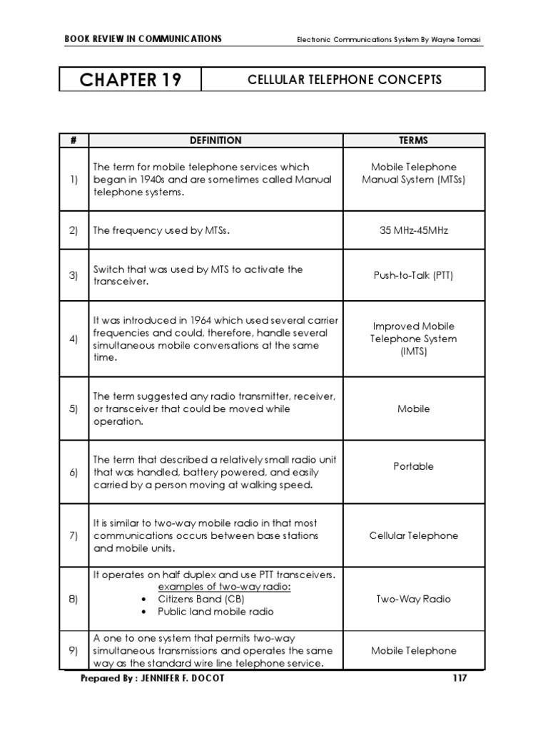 (Chapter 19) Cellular Telephone Concepts (117-124) PDF | PDF | Cellular ...