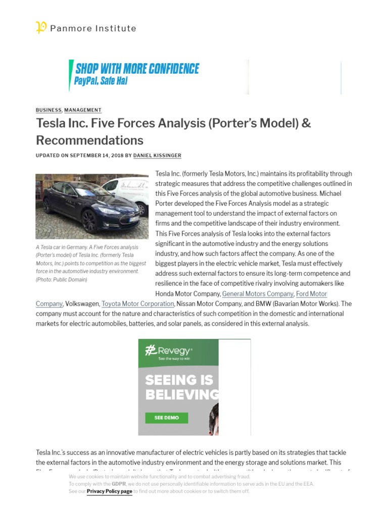 Tesla Inc. Five Forces Analysis (Porter's Model) & Recommendations ...