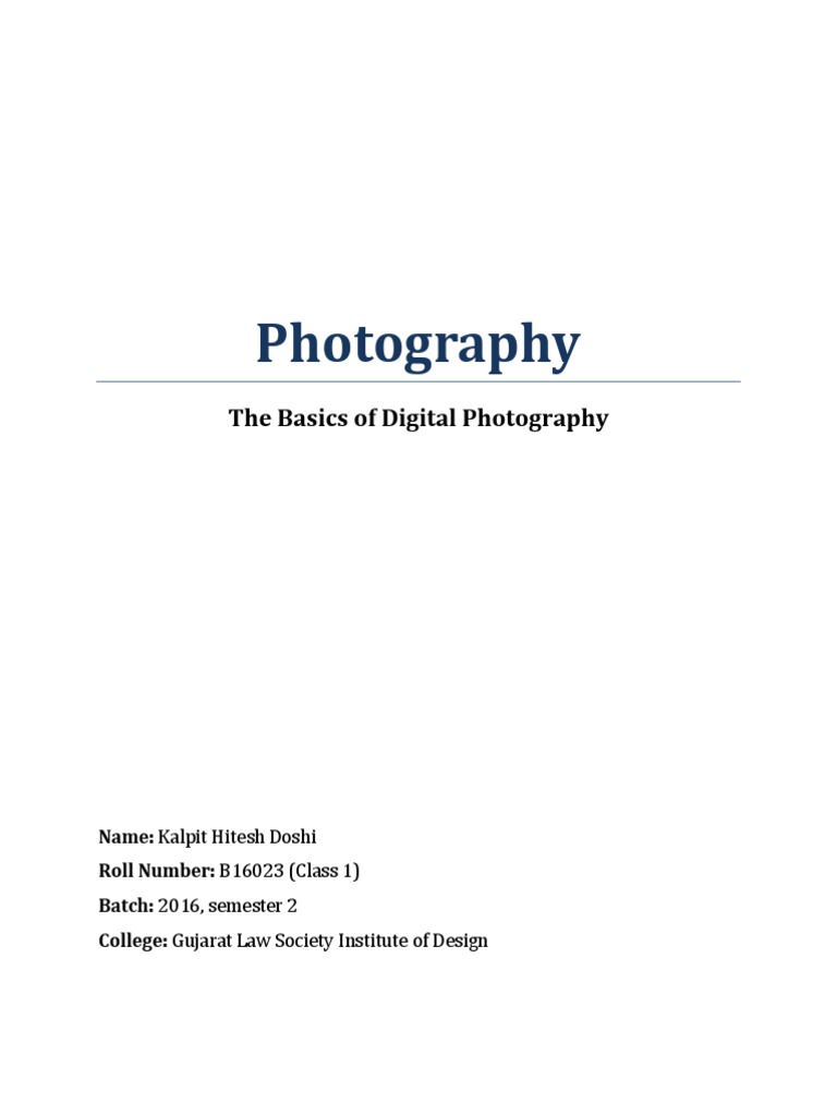 Photography: The Basics of Digital Photography | PDF | Shutter Speed ...