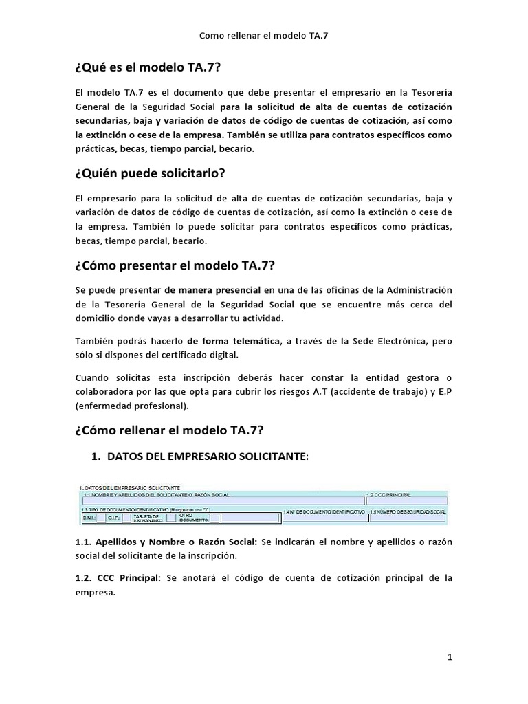 Guía para Rellenar el Modelo TA.7 | PDF | Exclusión social | Bancos