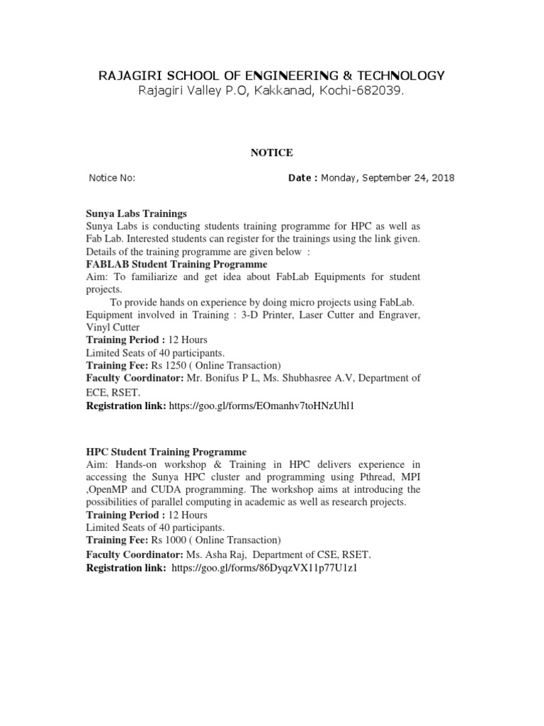 Rajagiri School of Engineering & Technology: Rajagiri Valley P.O ...