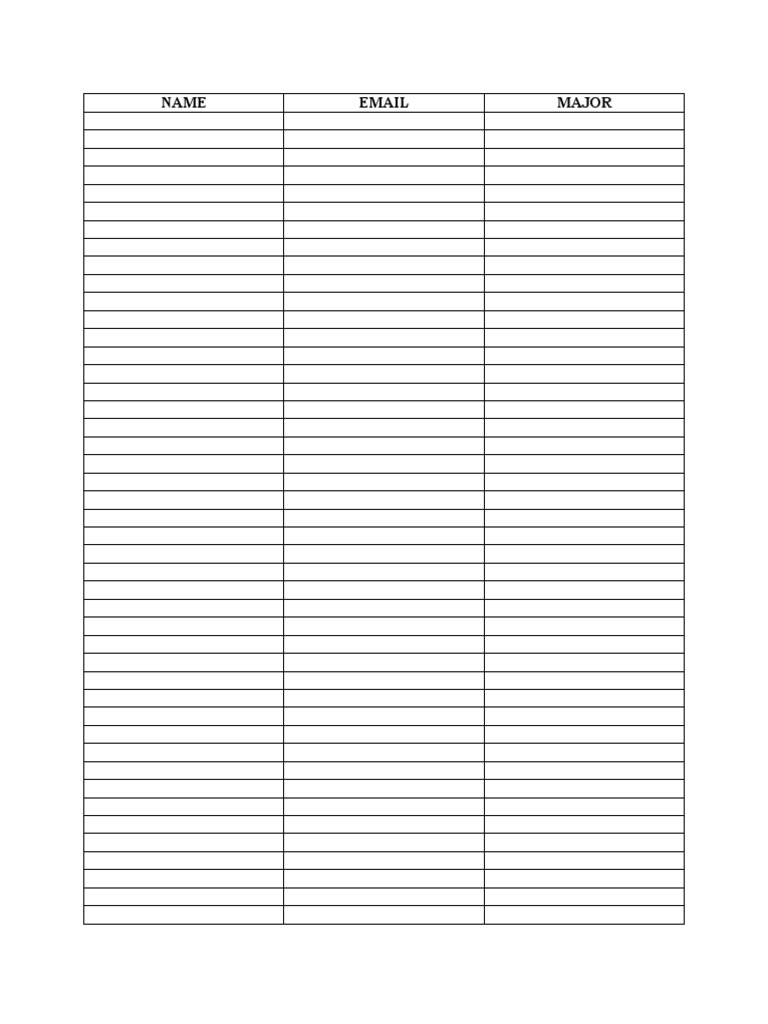 Sign in Sheet | PDF