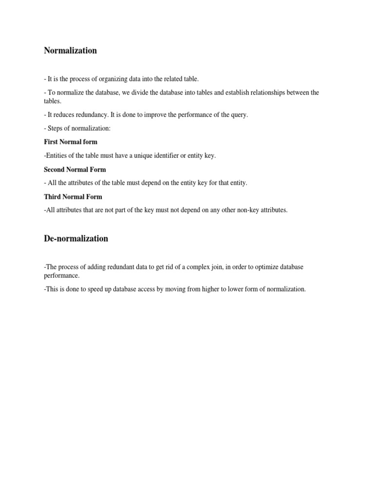 Normalization and De-Normalization | PDF Normalization and De-Normalization | PDF