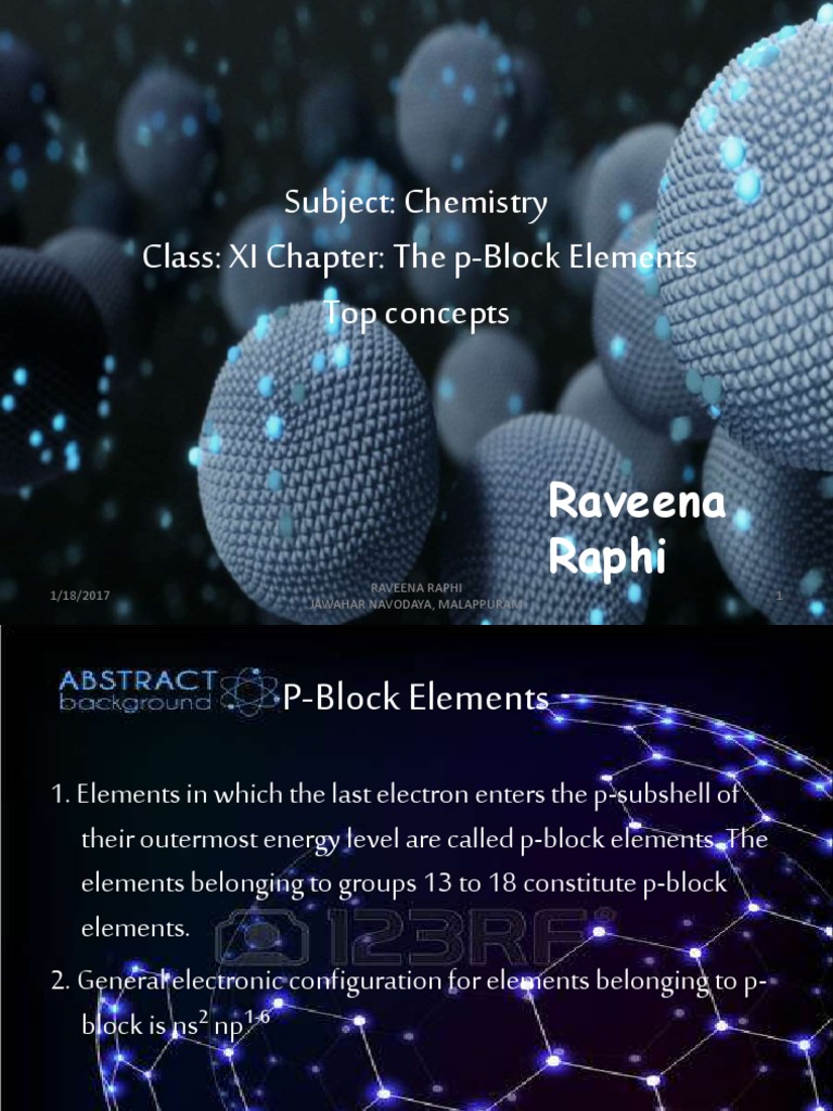 P Block Elements Notes Class 12 | PDF | Carbon | Chemical Bond