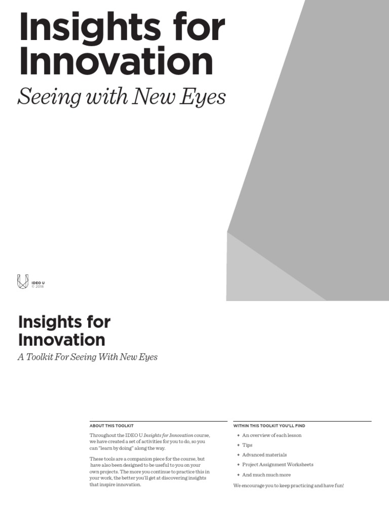 Insights For Innovation Toolkit | PDF | Empathy | Conversation