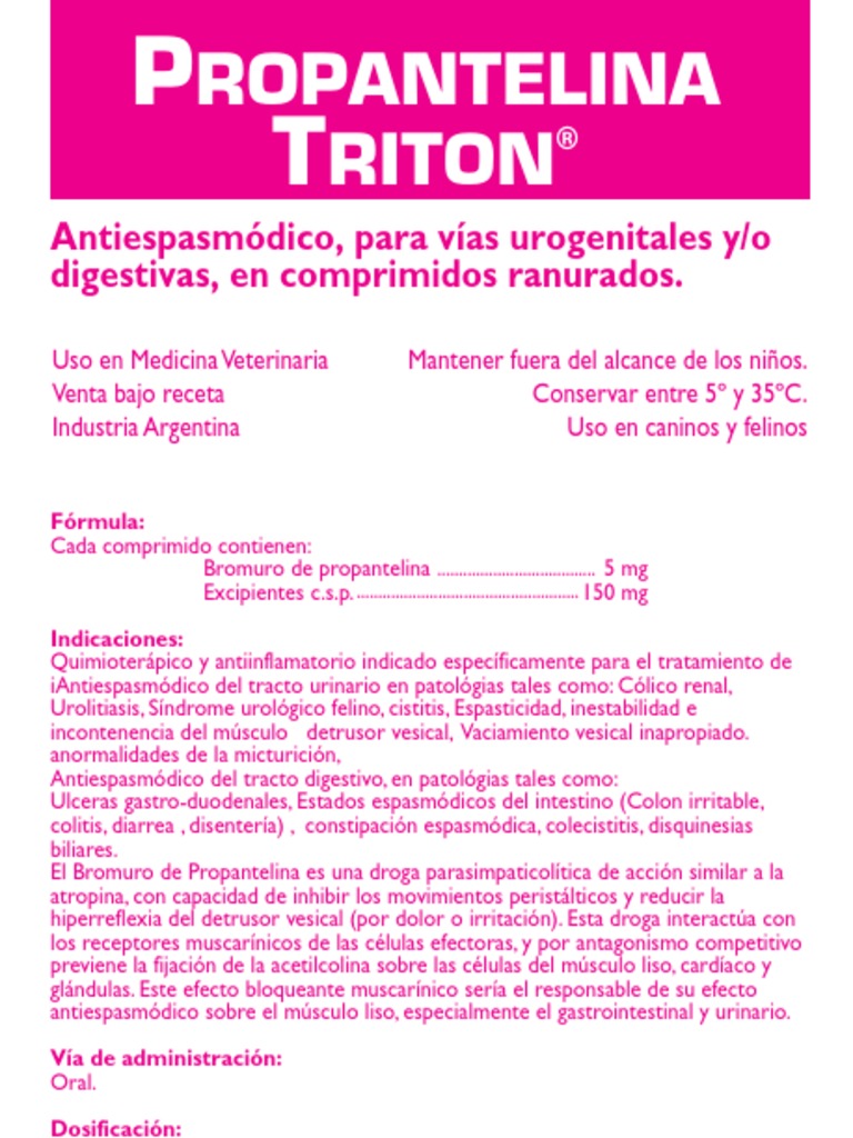 propantelina.pdf | Tratamientos médicos | Farmacología