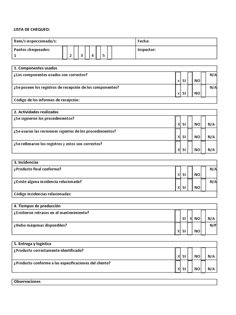Formato Check List | PDF