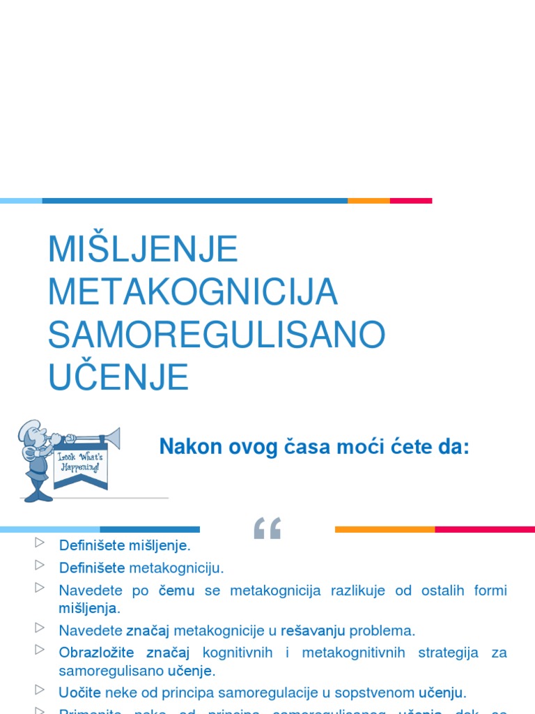Misljenje Metakognicija Samoregulisano Ucenje | PDF