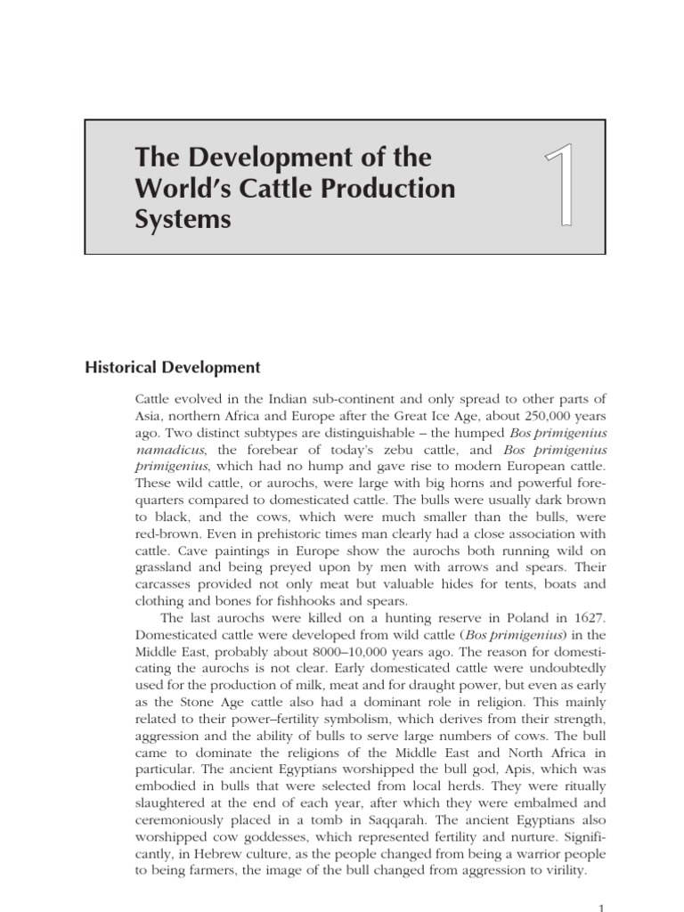 The Development of The World's Cattle Production Systems | PDF ...