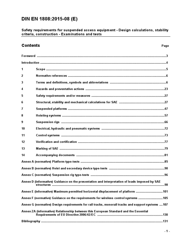 Din en 1808:2015-08 (E) | PDF | Horsepower | Safety