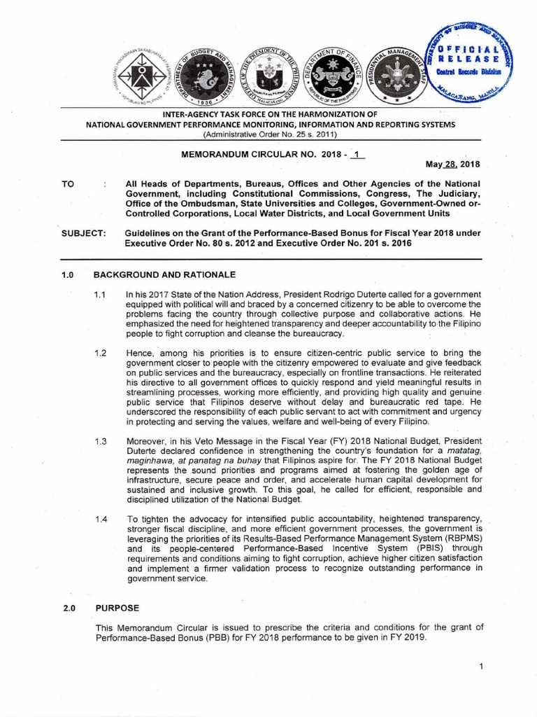 Memorandum Circular No 2018 1 Dated May 28 2018 | PDF | Audit | Quality ...