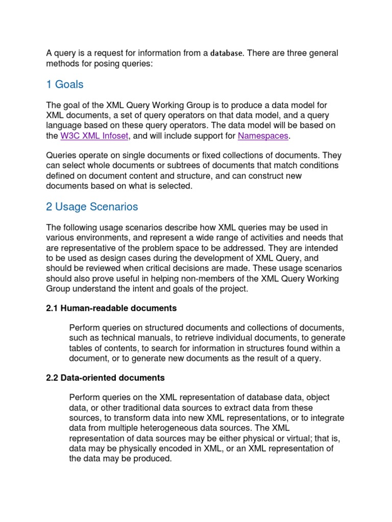 Three methods for posing database queries | PDF | Xml | Information Retrieval