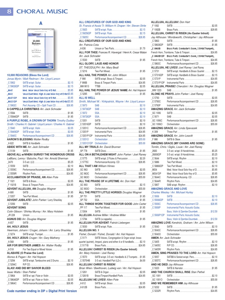 Instrumental Parts for Choral Works | PDF | Musical Compositions ...