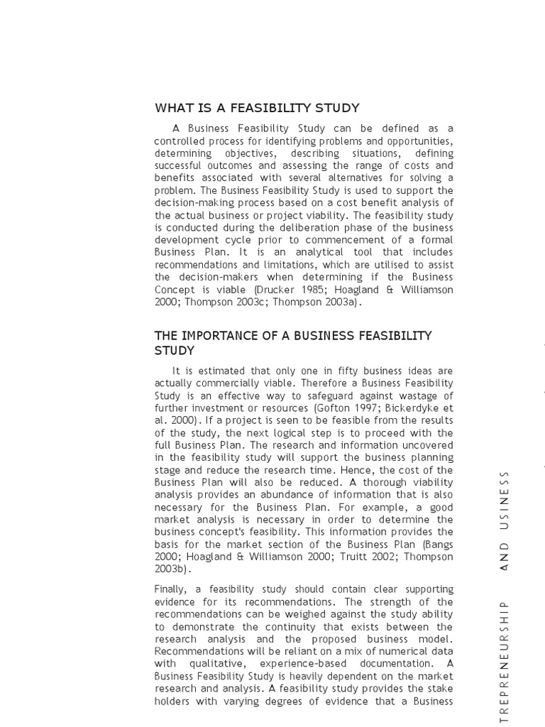 Business Feasibility Study Outline | PDF | Feasibility Study ...