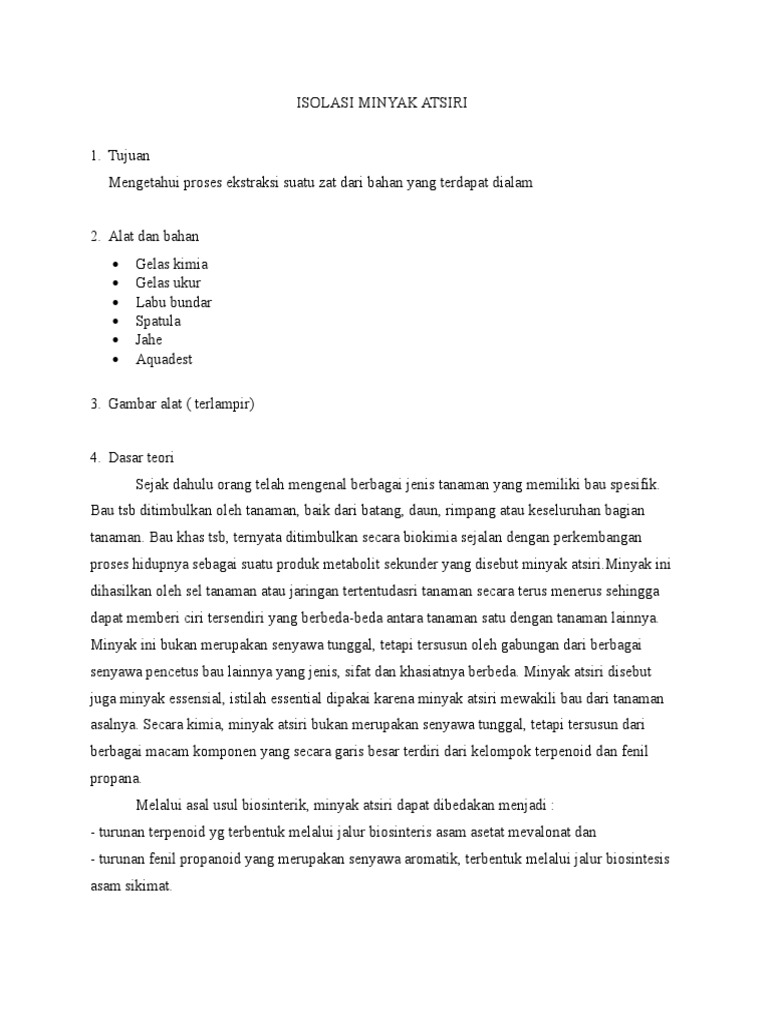 Isolasi Minyak Atsiri | PDF