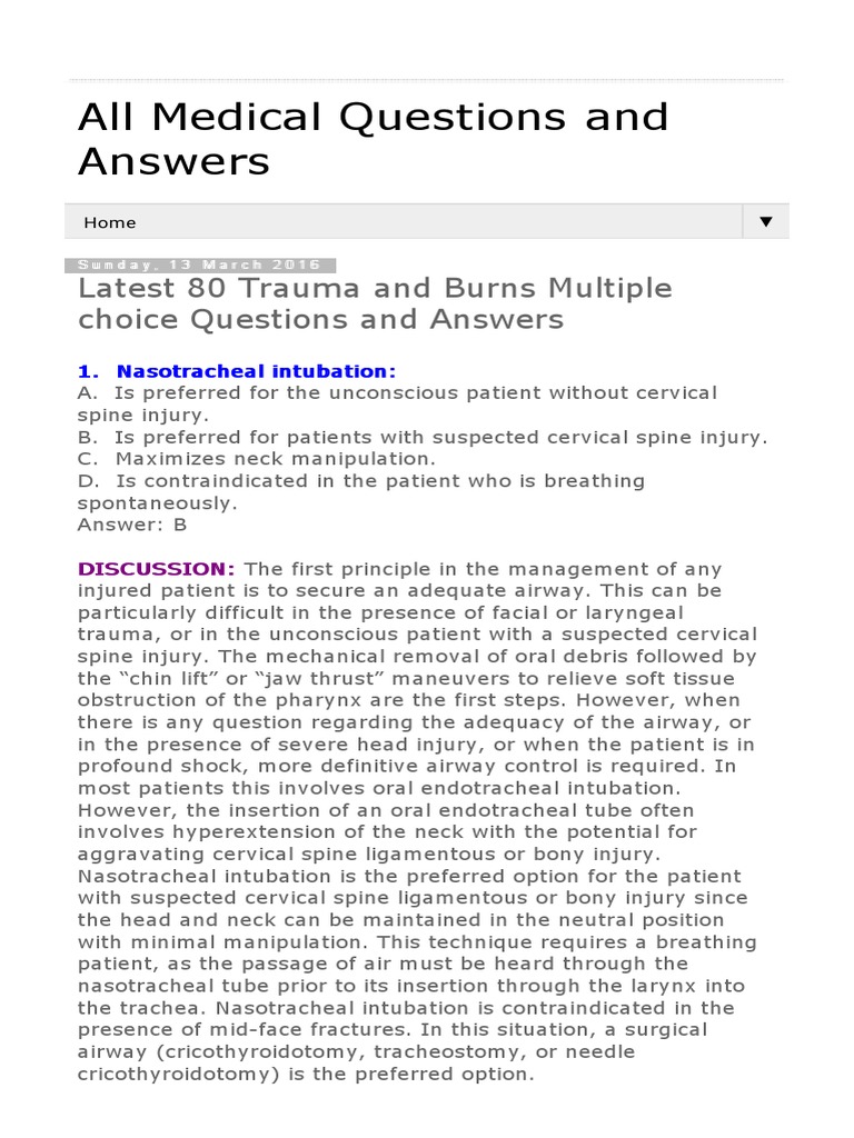 All Medical Questions and All Medical Questions and Answers Answers ...