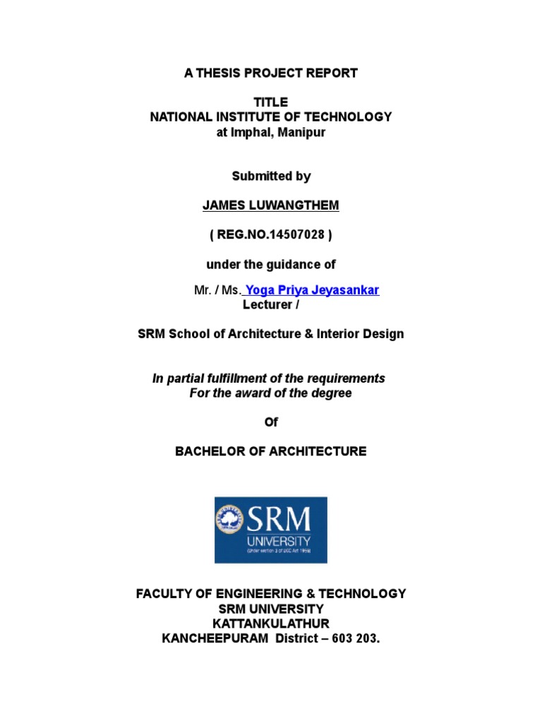01 A Thesis Project Reportformat | PDF | Thesis | Cognition