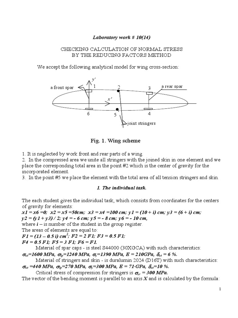 Laboratory Work 10-Checking Calculation of Normal Stress by The ...