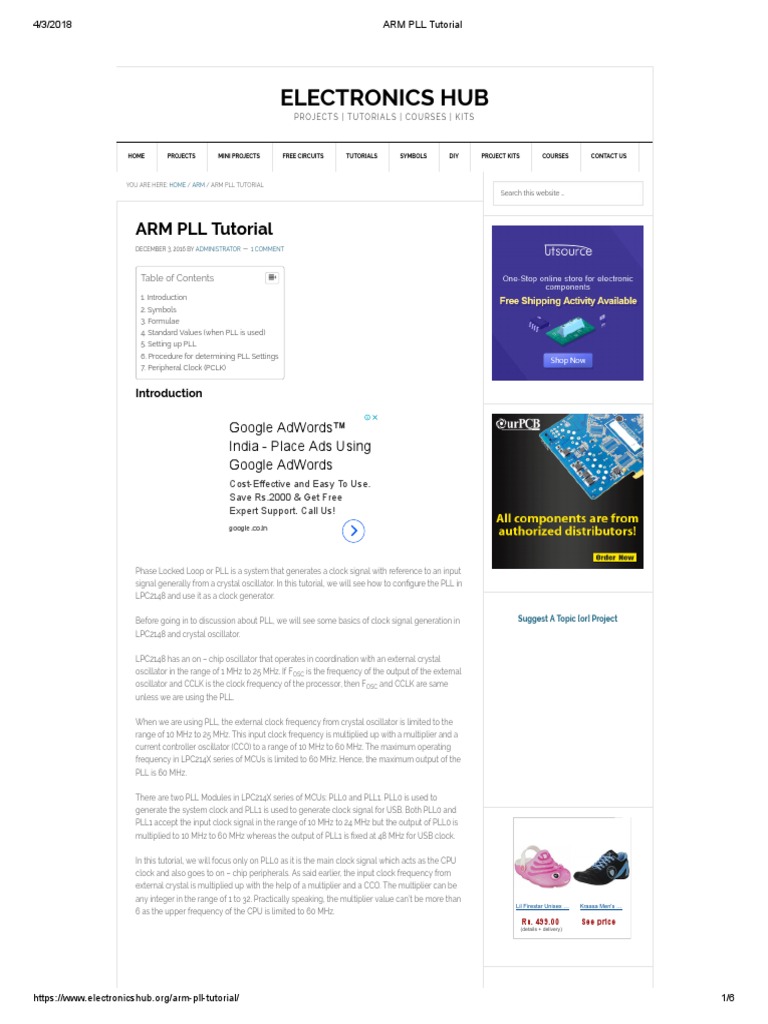 ARM PLL Tutorial | PDF | Hertz | Manufactured Goods