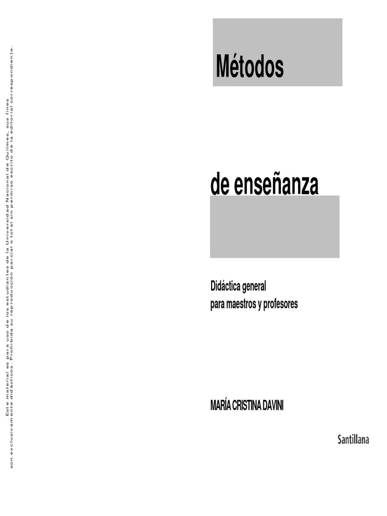 Metodos de Enseñanza - Davini | PDF | Aprendizaje | Adultos