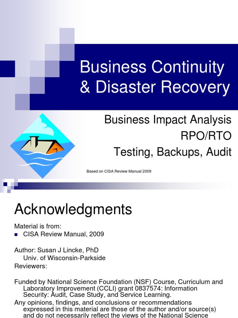 Business Continuity & Disaster Recovery: Business Impact Analysis Rpo ...