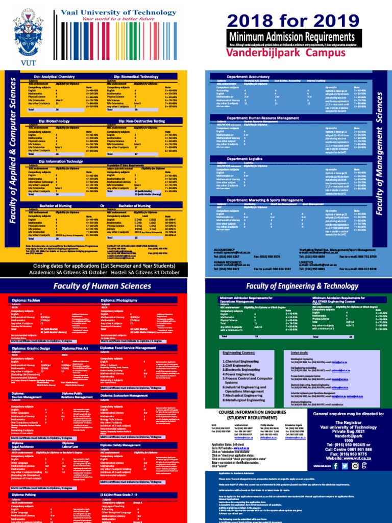 Vut Prospectus For 2019, Uploaded by SASCO VUT | PDF | Engineering ...