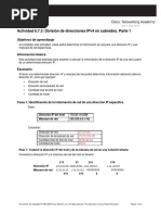 Ejemplo de Subneteo IPv4 | PDF | Arquitectura de internet | Protocolos de internet