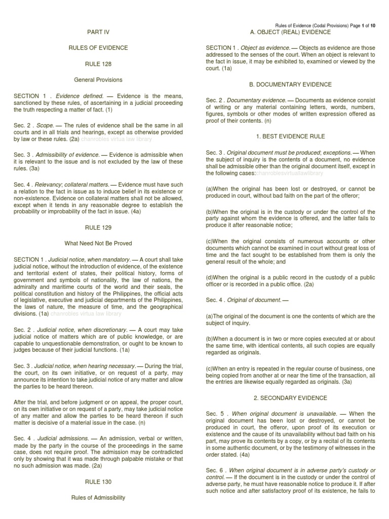 Codal | PDF | Evidence (Law) | Testimony