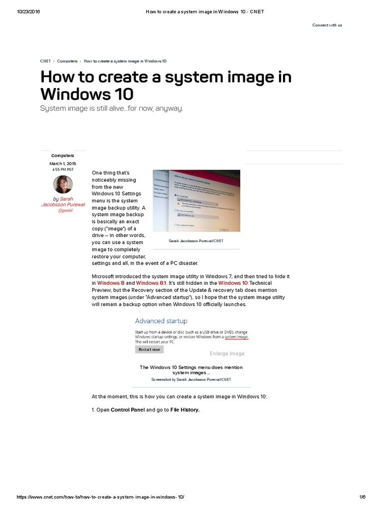 How To Create A System Image in Windows 10 | PDF | Denial Of Service ...