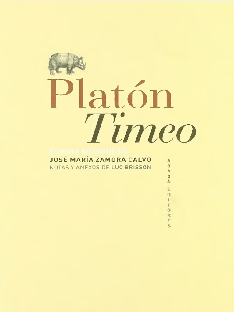 Timeo, Platon. Editorial Abada. | PDF