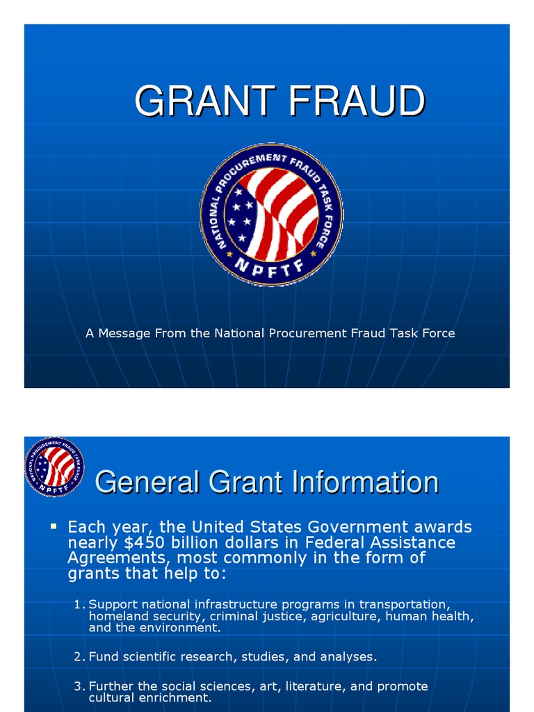 National Procurement Fraud Task Force - Grant Fraud Presentation ...