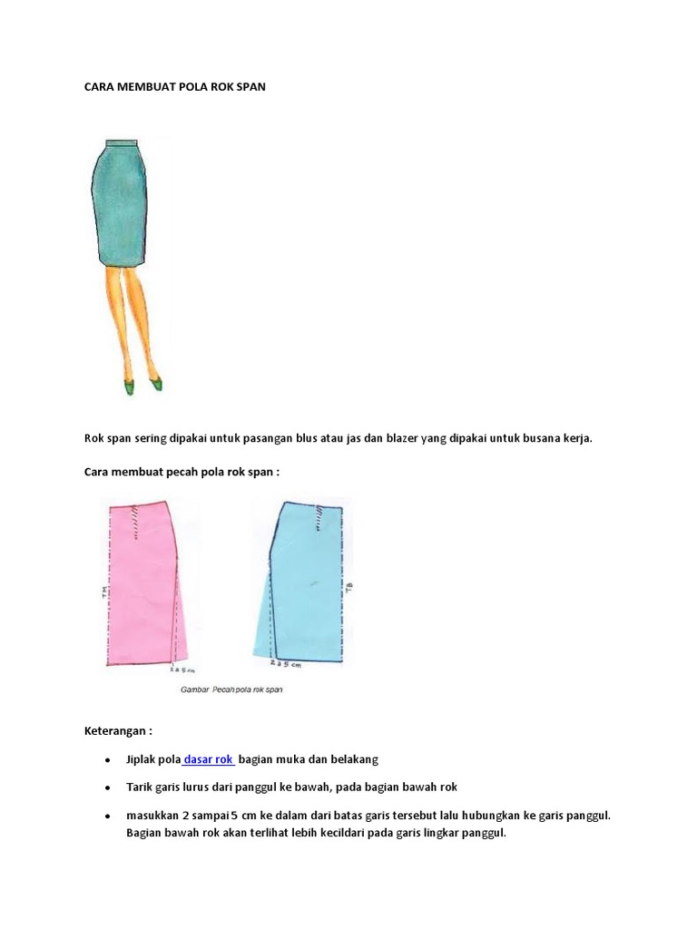 Cara Membuat Pola Rok Span | PDF | Olahraga & Rekreasi | Griya & Taman