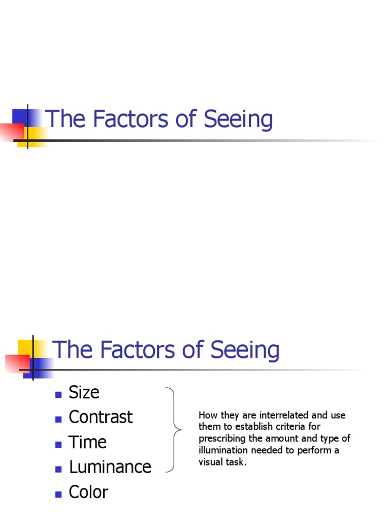 4-Factors of Seeing | PDF | Contrast (Vision) | Visual Acuity