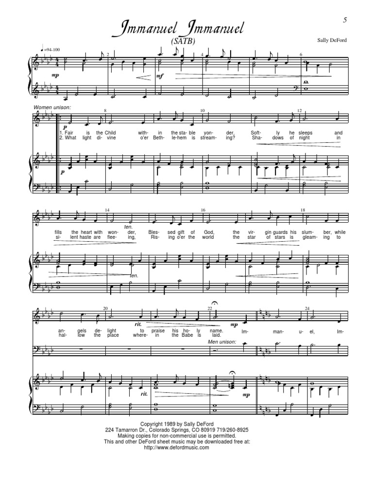 Emanuel Emanuel | PDF | Choral Music | Leisure