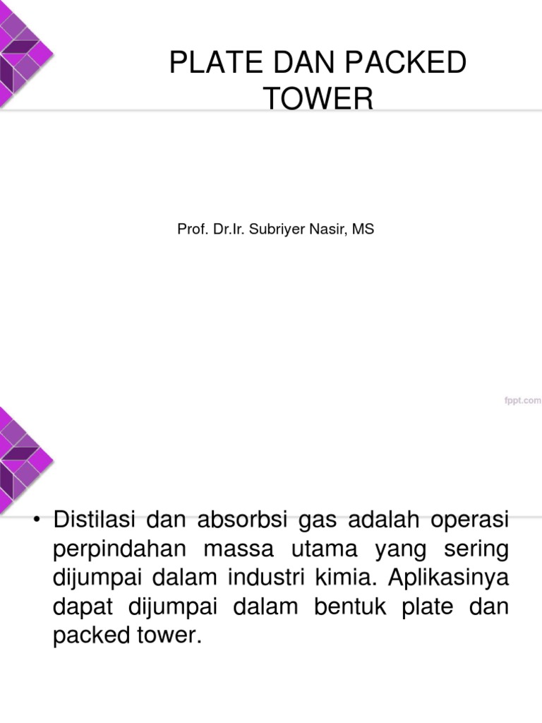 Pemilihan Tower dalam Distilasi Kimia | PDF | Teknologi & Rekayasa