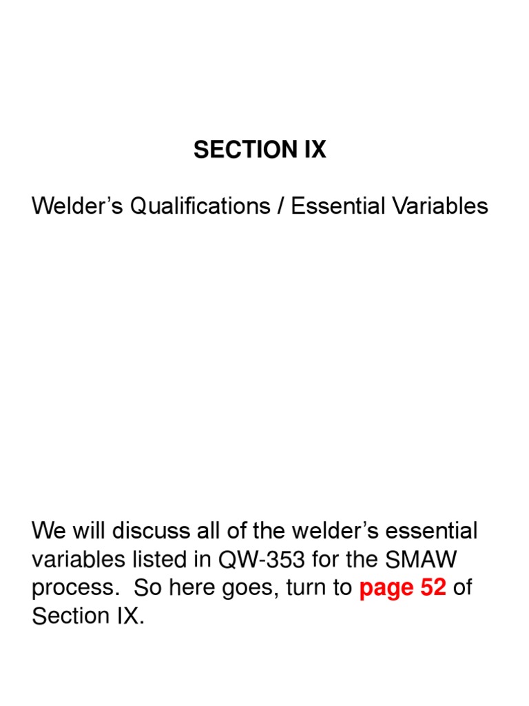 Welder Qualification Essential Variables | PDF | Welding | Construction