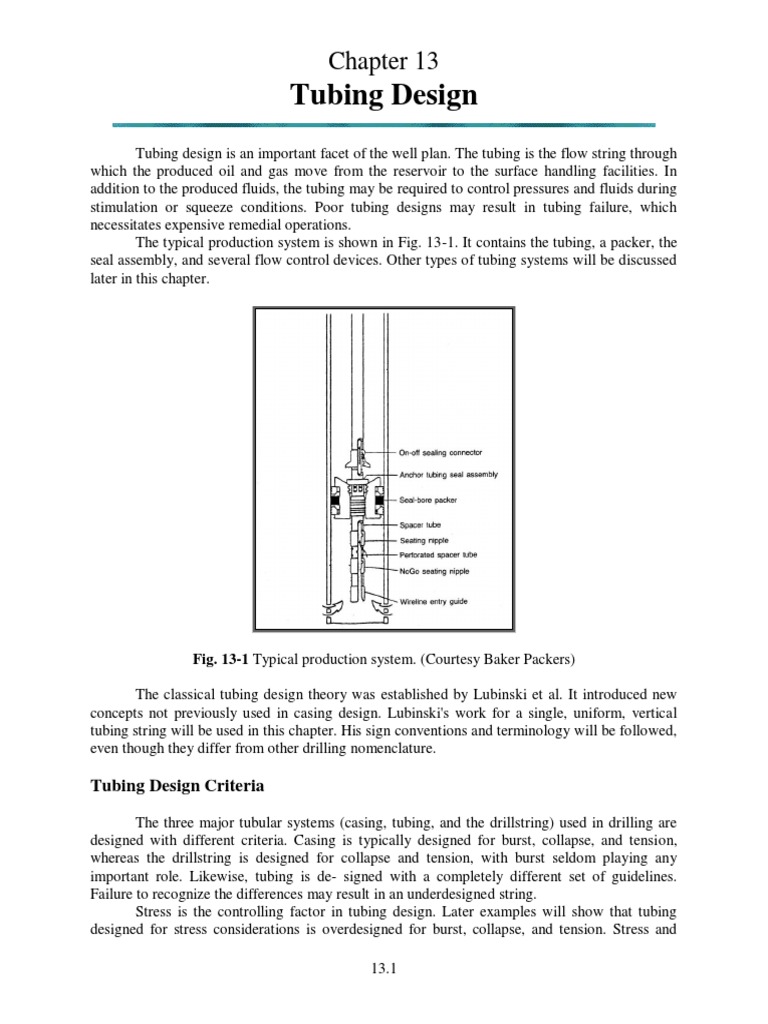 Chapter 13 Tubing Design | PDF | Casing (Borehole) | Stress (Mechanics)