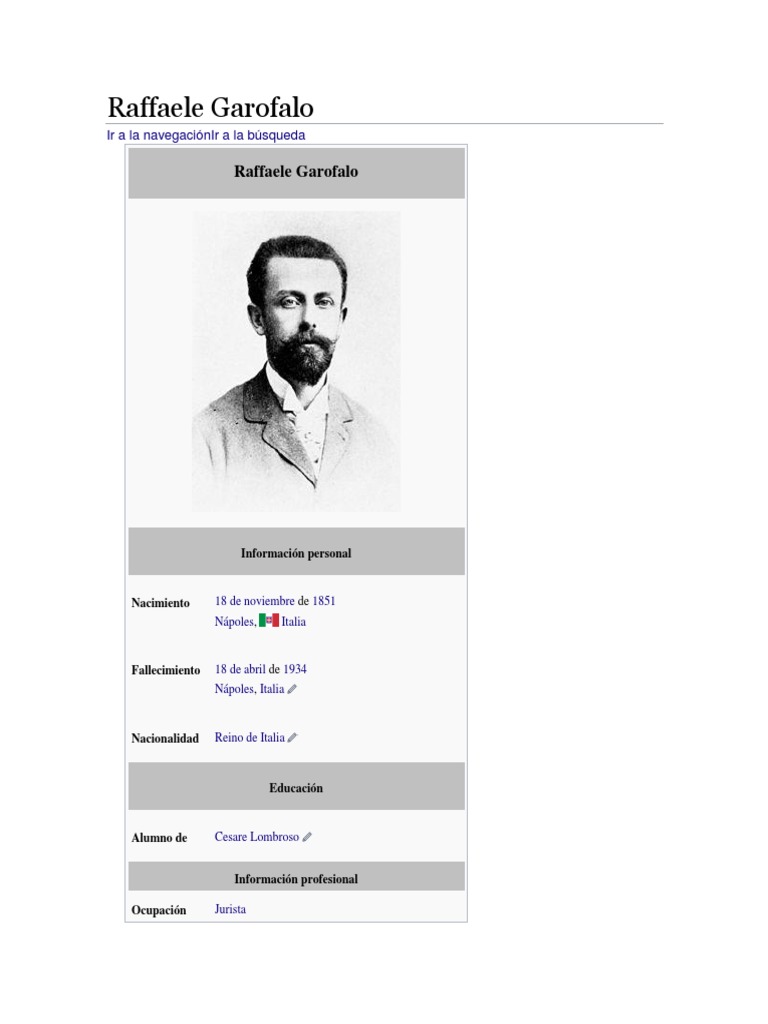 Raffaele Garofalo | PDF | Justicia | Crimen y violencia