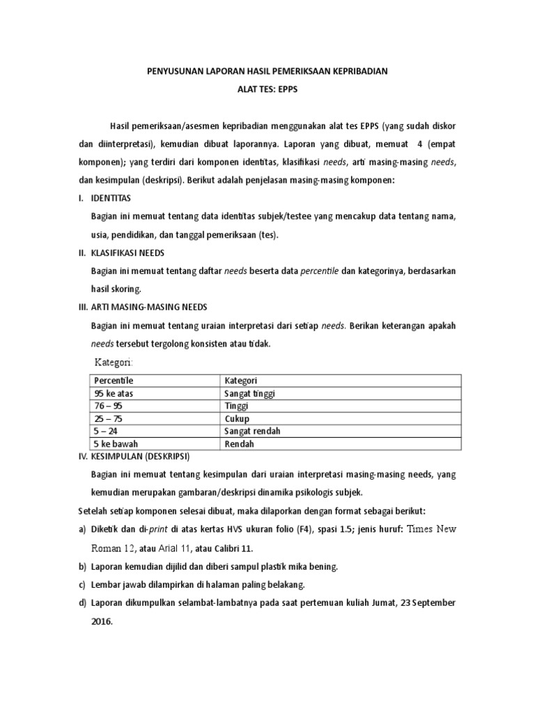 Format Laporan EPPS - 16 September 2016 | PDF