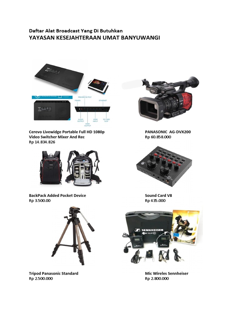 Yayasan Kesejahteraan Umat Banyuwangi: Daftar Alat Broadcast Yang Di ...