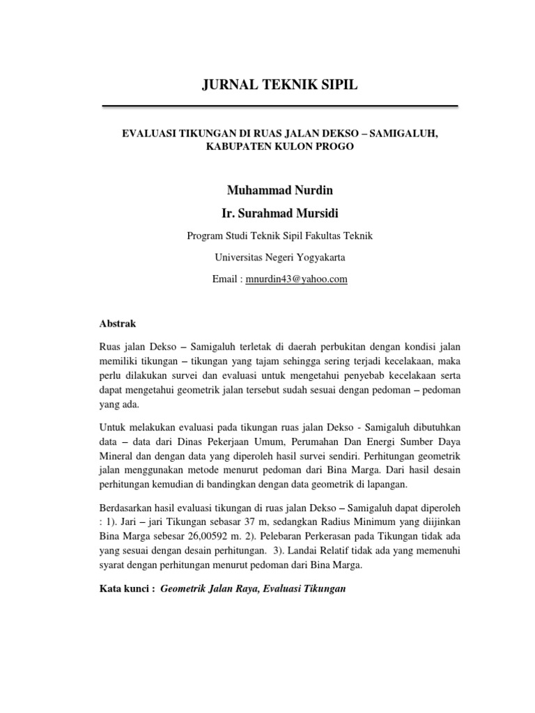 Jurnal Teknik Sipil PDF | PDF