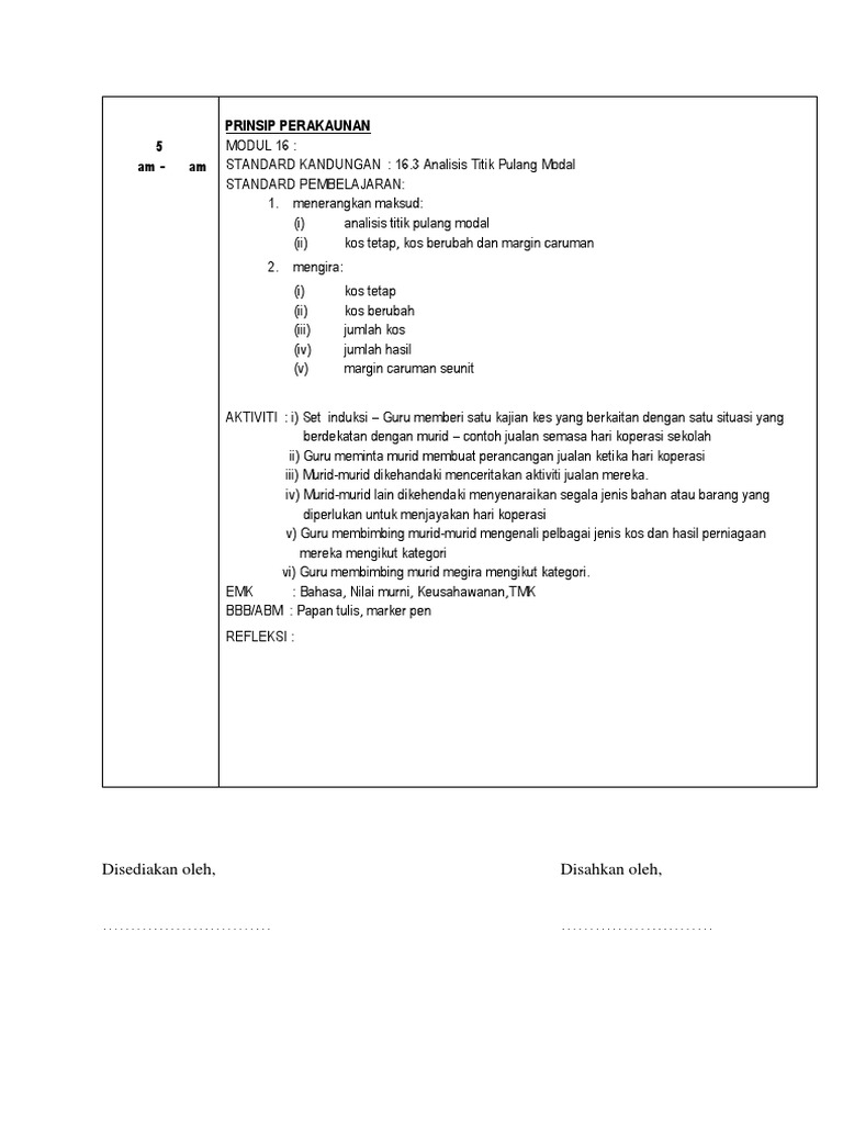 Modul Analisis Titik Pulang Modal | PDF