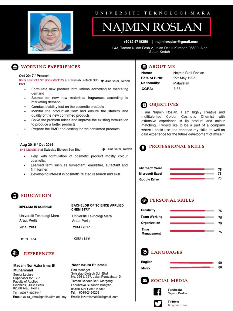 Resume Najmin BT Roslan | PDF