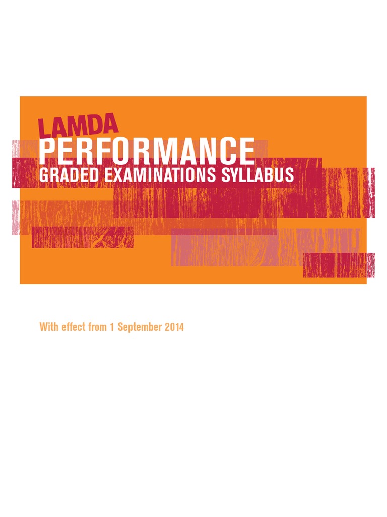 Lamda Syllabus Performance Finpages v2 2 | PDF | Acting | Test (Assessment)