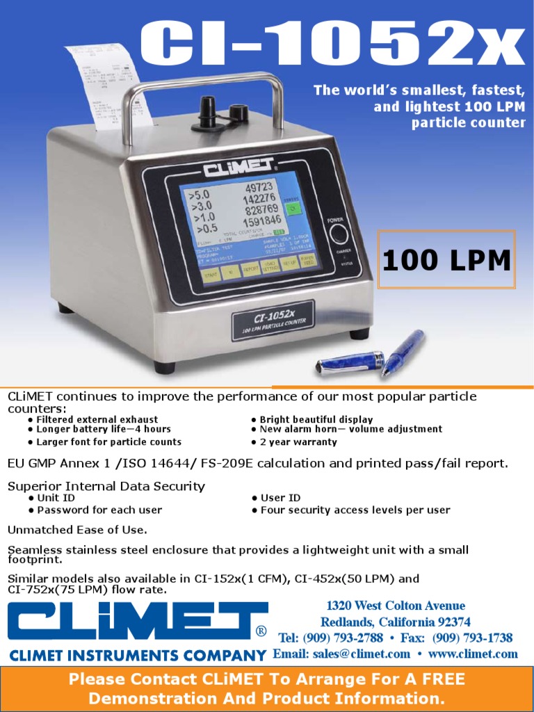 CLIMET CI1052xAd | PDF | Flow Measurement | Electronic Engineering