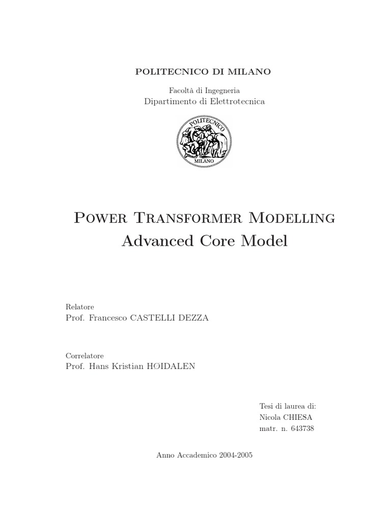 Power Transformer Modelling PDF | PDF